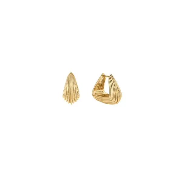 VANCHI Juno Ridged Chunky Hoops - Gold