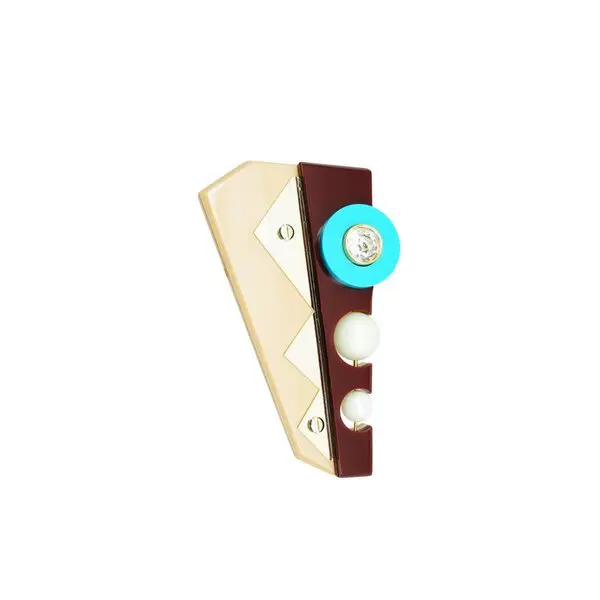 GISSA BICALHO Handmade Acrylic Brooch Inti / Nude - Brown