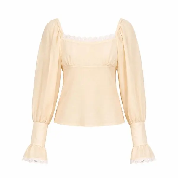 Carmen Says Neutrals Cream Crush Blouse - White