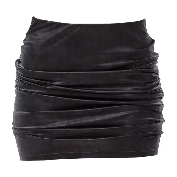MAISON BOGOMIL Jersey Leather Mini Skirt - Black