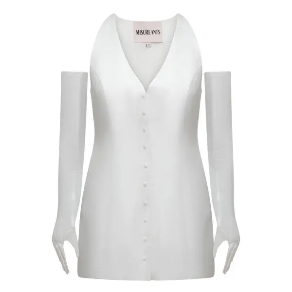 JUNIE Leila Dress Ivory - White