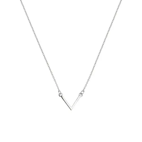SPERO LONDON Sterling Essential V Wishbone Necklace - Silver
