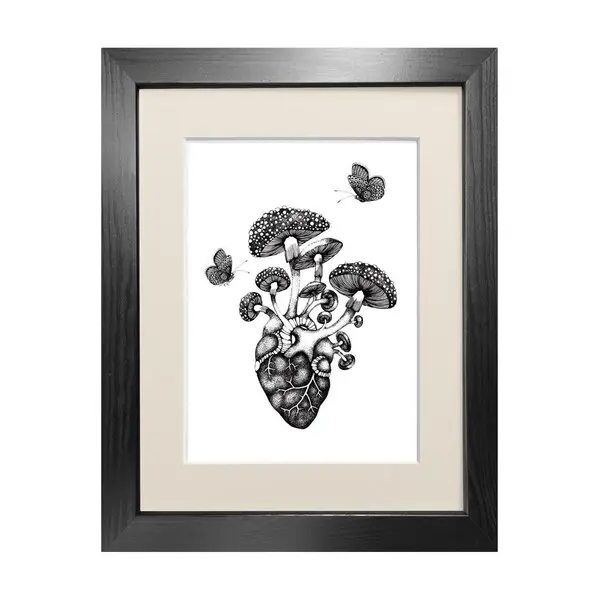 EMILY CARTER Cor Meum' Fine Art Print A4 - Black