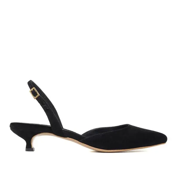 GINISSIMA Alice Slingbacks Kitten Heels - Black