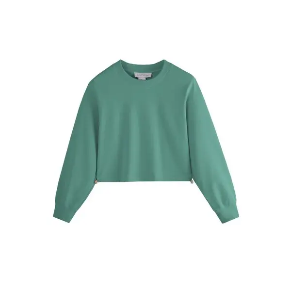 SUPESU Cubby Sweater, Cropped Aqua - Green