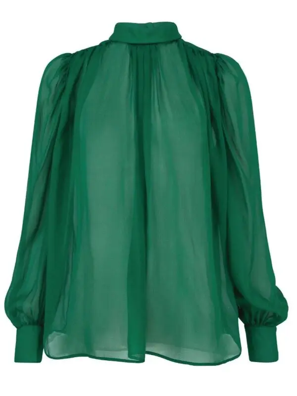 HELENE GALWAS Bibi Silk Blouse - Green