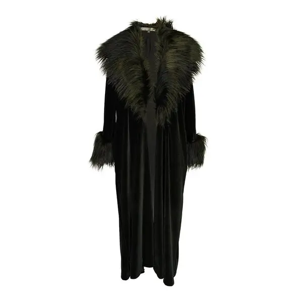 JENNAFER GRACE Faux Fur Trimmed Velvet Jacket