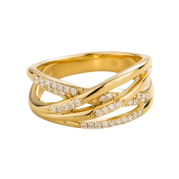 JUVETTI  White / Gold Val Ring Diamonds Set In Gold - White/gold