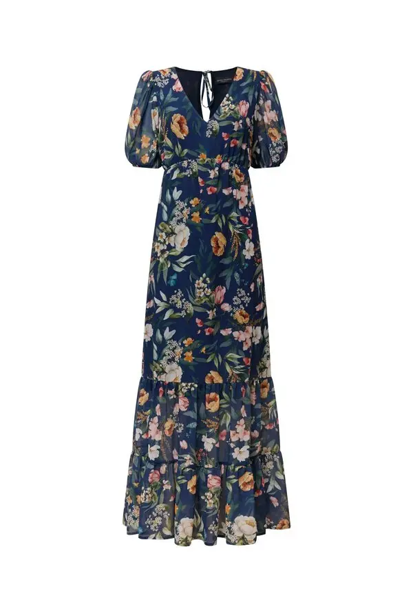 JAMES LAKELAND Navy Botanical Floral Maxi Dress - Blue