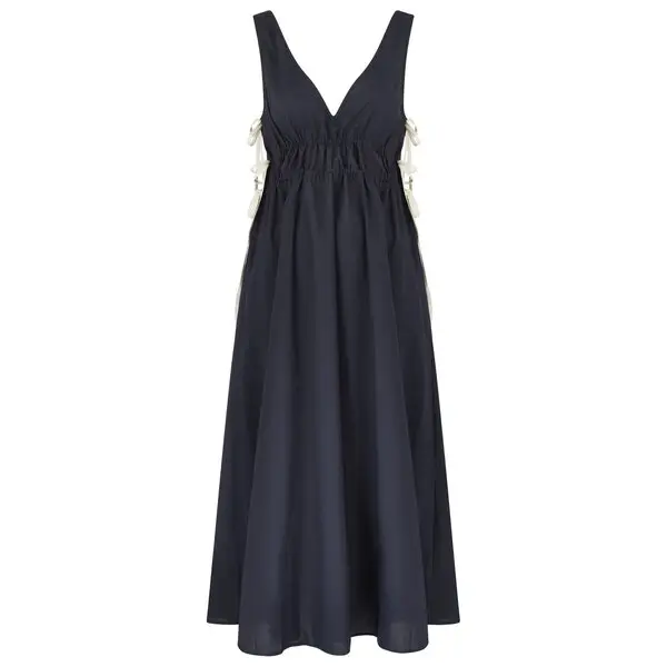 TRAFFIC PEOPLE Sandrine's Smile Navy Tie Waist The Last Song Maxi Dress - Blue