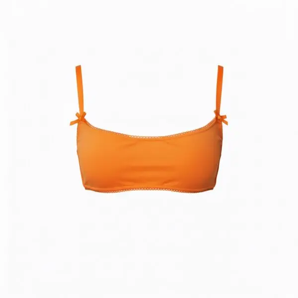 THE COOLGIRL NYC Jane Soft Bra In Cotton - Orange