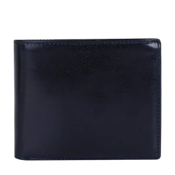 TIME RESISTANCE Leather Bifold Wallet Daniel - Blue