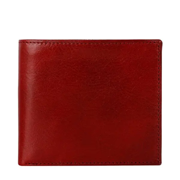TIME RESISTANCE Leather Bifold Wallet Daniel - Red