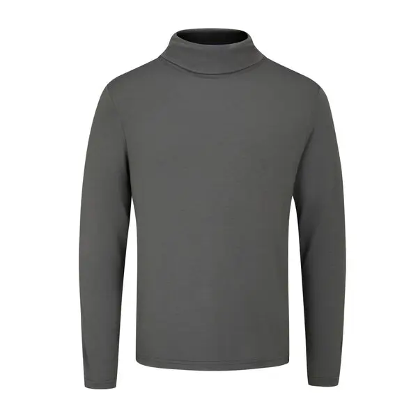 ARTHUR BEALE Bamboo Roll-neck Base Camp Layer Anthracite - Grey