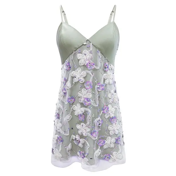 RIVIERA SOIRÉE Lily Tinkerbell Embroidered Mini Slip Dress