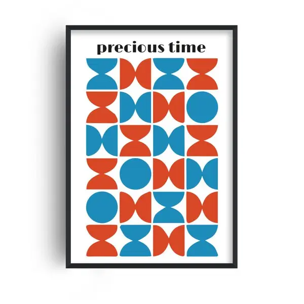 FANCLUB Blue / Red Precious Time Giclée Retro Art Print A2 - Blue/red