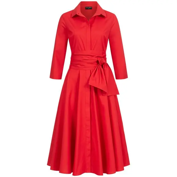 MARIANNA DÉRI Shirtdress With Tie Belt - Red