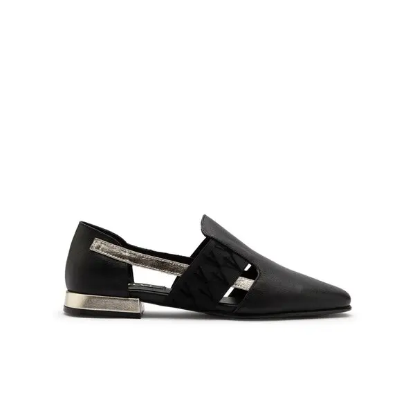 ILVI Hina Floater Leather Loafer - Black