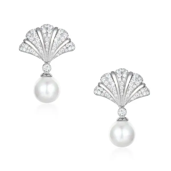 SANTINNI Sovereign' Earrings With Pearl - Silver