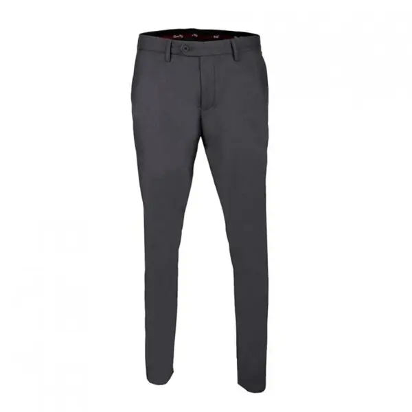 DAVID WEJ Neutrals Aldo Plain Smart Trousers With Belt Loops – Charcoal - Black