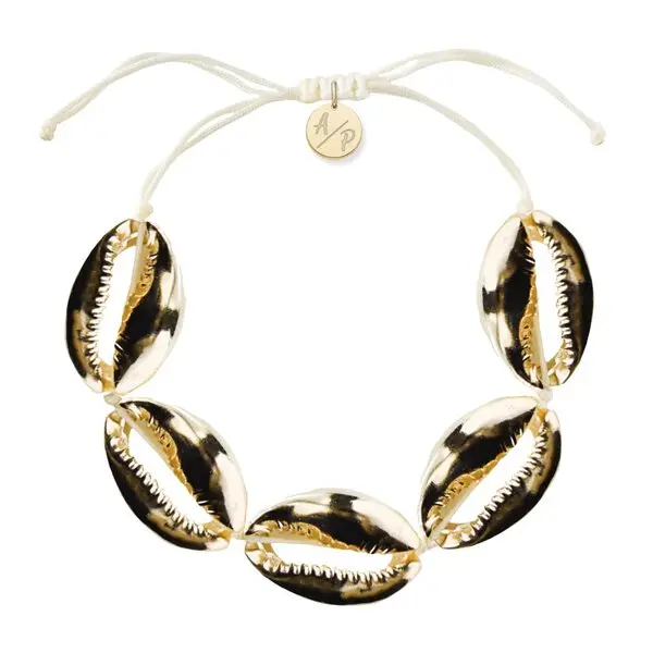 ADRIANA PAPPAS DESIGNS Sleek Shells Bracelet Ivory Gold Plated - White