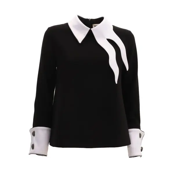 JULIA ALLERT Semi-formal Blouse With Contrasting Details - Black
