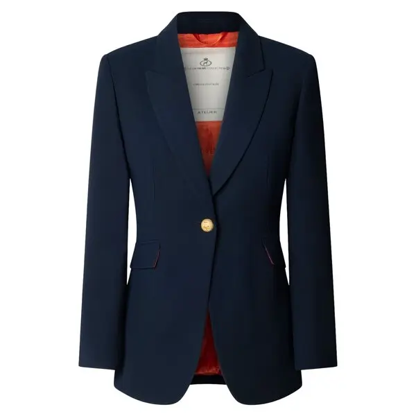 THE EXTREME COLLECTION Navy Single-button Tailored Blazer Atelier - Blue