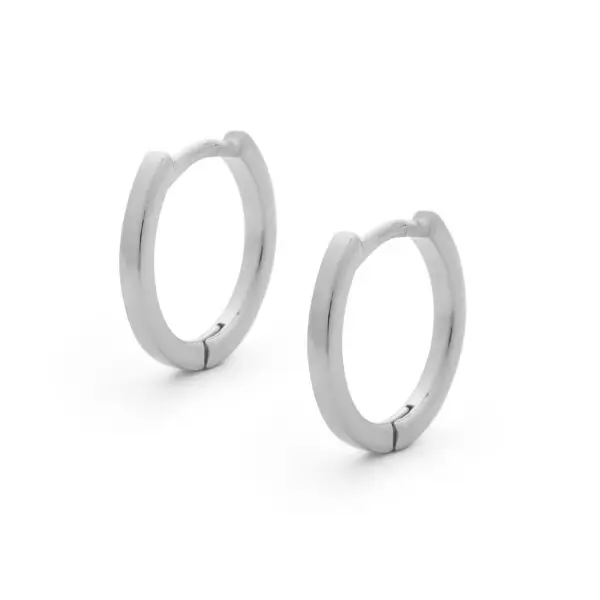 NELLOU JEWELLERY Nell Hoop Earrings Sterling Medium-large - Silver