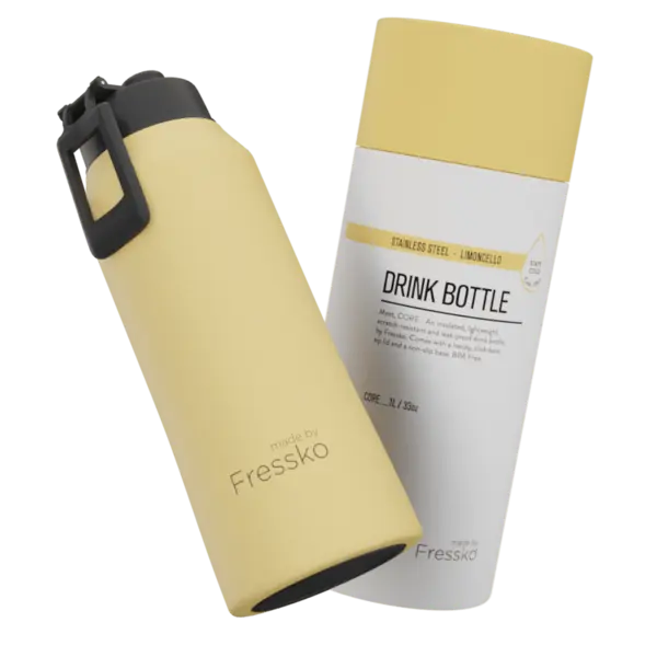 Fressko Core 1l/34oz Drink Bottle Limoncello - Yellow