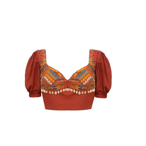 TEGA COLLECTIVE Alankara Balloon Sleeve Crop Top