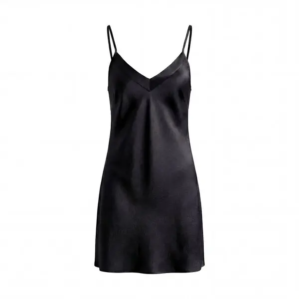 VIMISSIA Bubble Silk Slip Dress - Black