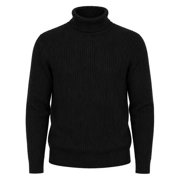 CHUKS COLLINS Tasou Diffusion Collection Ribbed Turtleneck Sweater