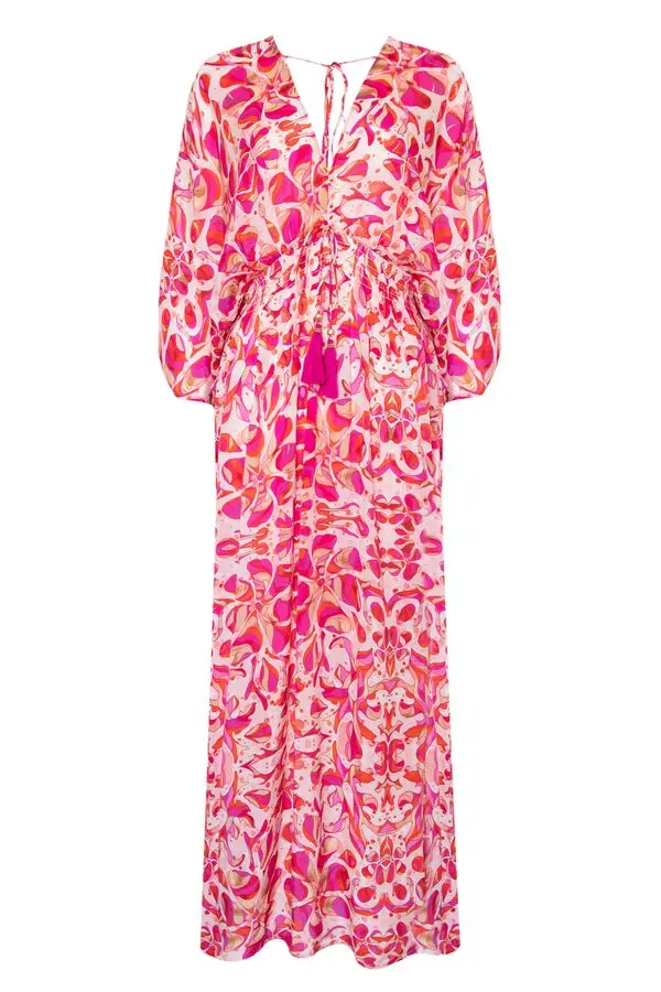 SOPHIA ALEXIA Floral Fusion Capri Kimono - Red