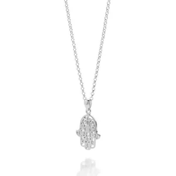 NELLOU JEWELLERY Hamsa Hand Necklace Sterling - Silver