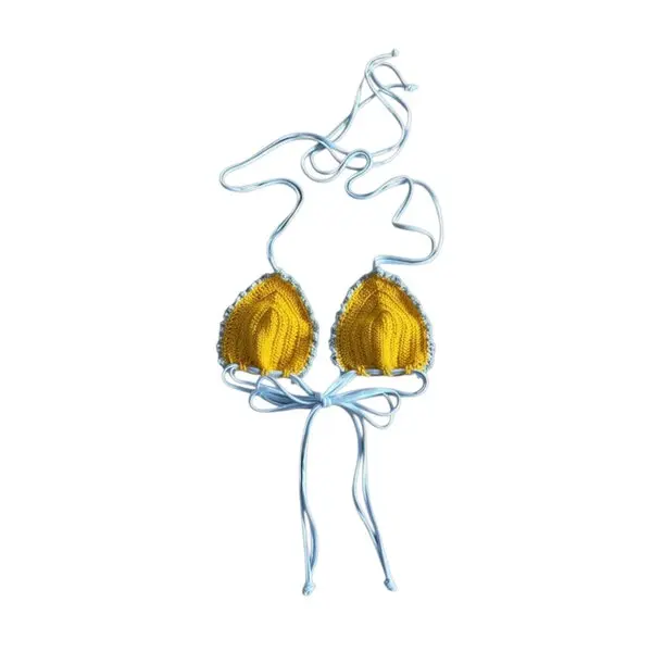 GUNES SWIM Yellow / Blue Buttercup Petal Bikini Top - Yellow/blue