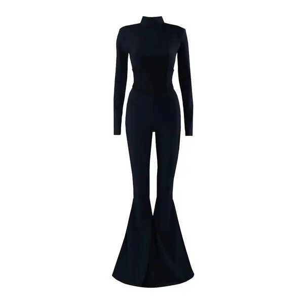 VESTIAIRE D'UN OISEAU LIBRE Lycra Flared Jumpsuit - Black
