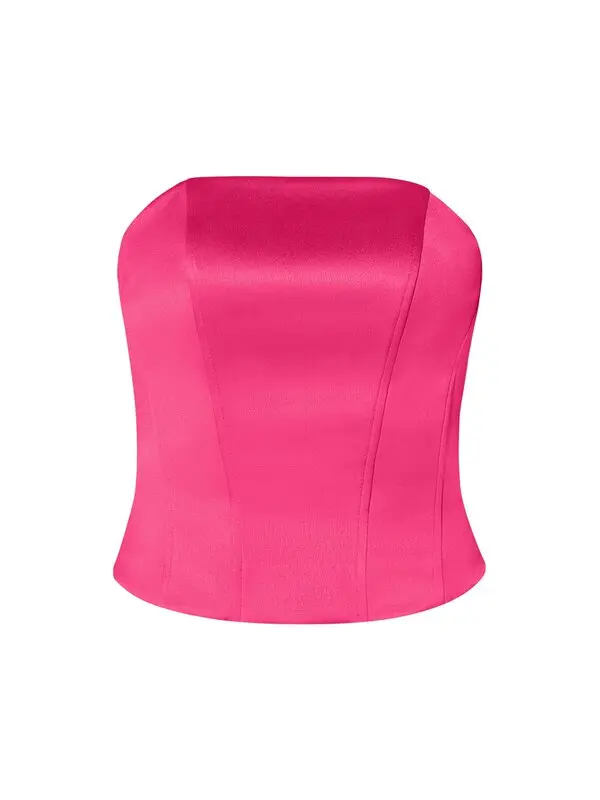 TIA DORRAINE Feeling Lucky Bustier Top, Hot - Pink