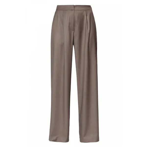 AGGI BY HALEWSKI Ophelie Melange High Waist Wide Suit Trousers - Brown