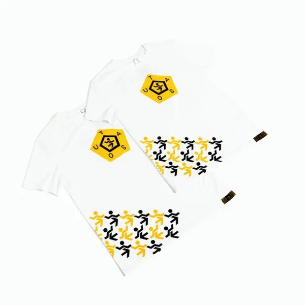 Chuks Collins White / Black Tasou Logo Printed White T-shirt Diffusion Collection Tasou The Athletic Side Of Us - White/black