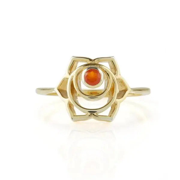 CHARLOTTE'S WEB JEWELLERY Sacral Chakra Vermeil Ring Carnelian - Gold
