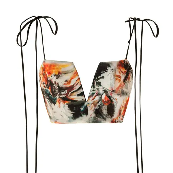 LA MUSA White / Black Flight Or Fight Corset - White/black