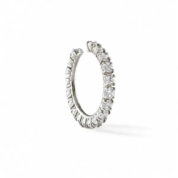 ISKRA Crystal Ear Cuff Medium - Silver