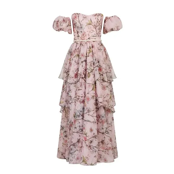 NUR KARAATA Provence Poème Gown - Pink