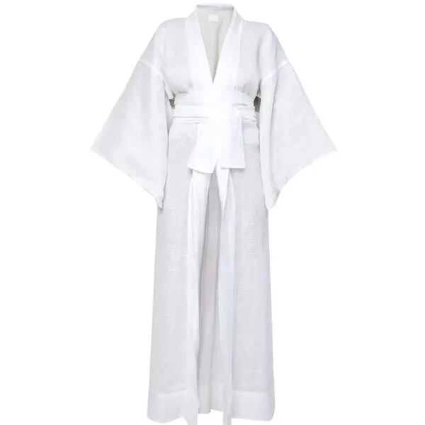 EMIT-TERRE Kimono With Nude Lining - White