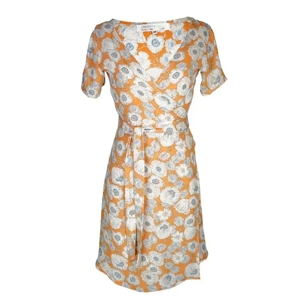JENNAFER GRACE Blue / White Pretty Poppies Wrap Dress Mini - Blue/white