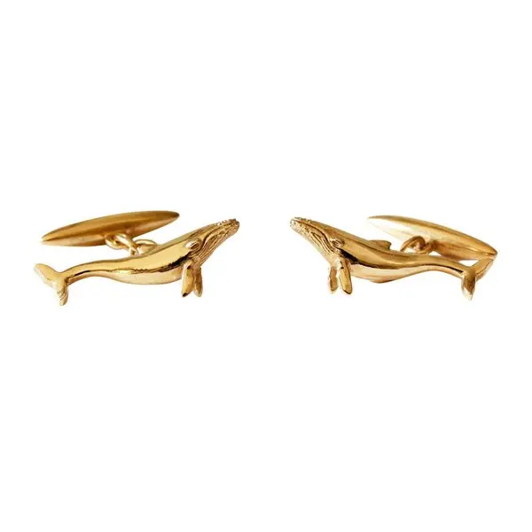 LEE RENEE Blue Whale Cufflinks - Gold