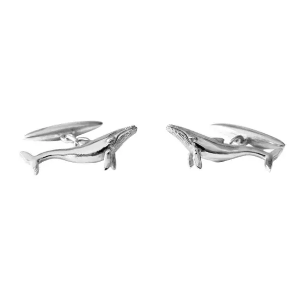 LEE RENEE Blue Whale Cufflinks - Silver
