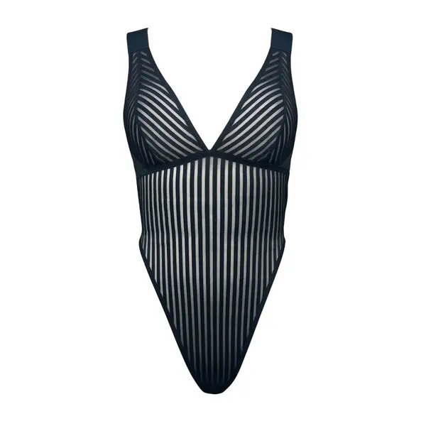 MONIQUE MORIN LINGERIE Vertigo X Back Bodysuit - Black