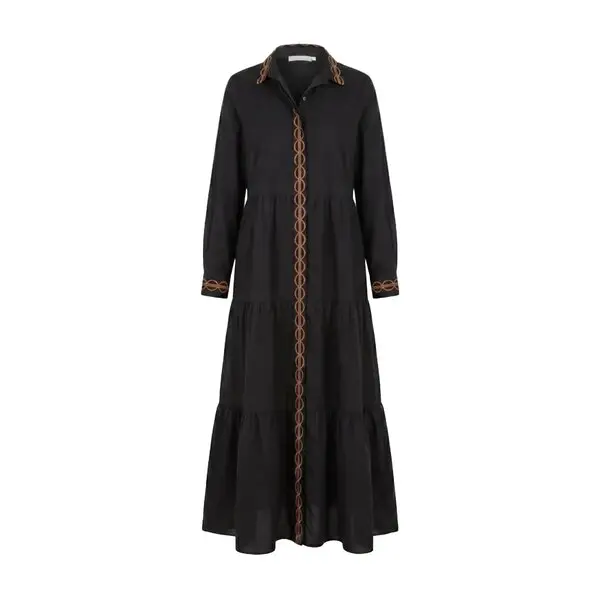 Adrift Clothing Winslow Button Through Dress - Black