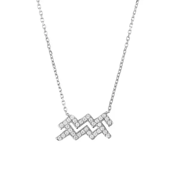 LATELITA Zodiac Star Sign Pendant Necklace Aquarius - Silver